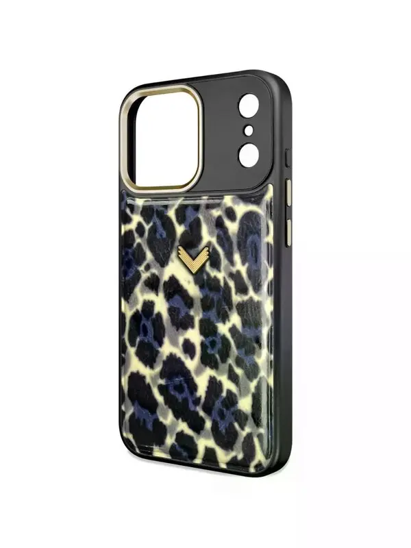 VELANTE Leopard-print Leather Iphone 17 Pro Phone Case