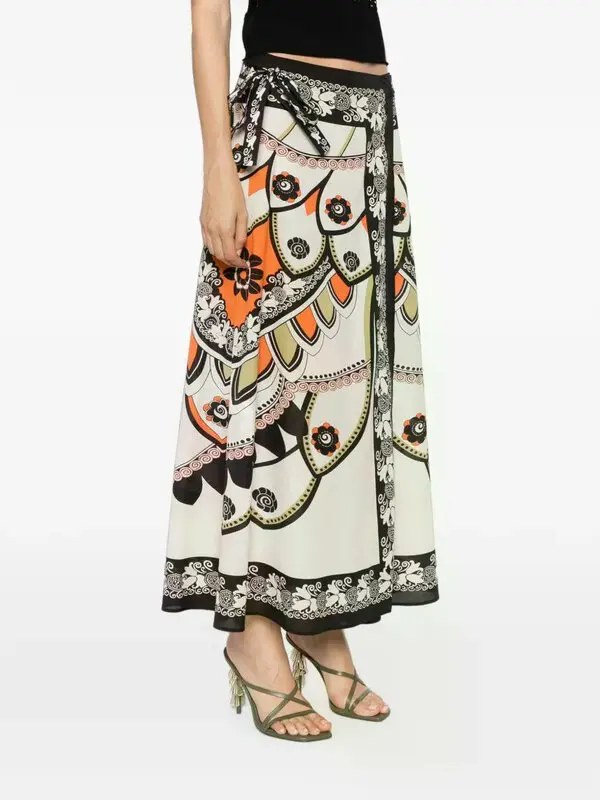 La DoubleJ Graphic-print Wrap Skirt