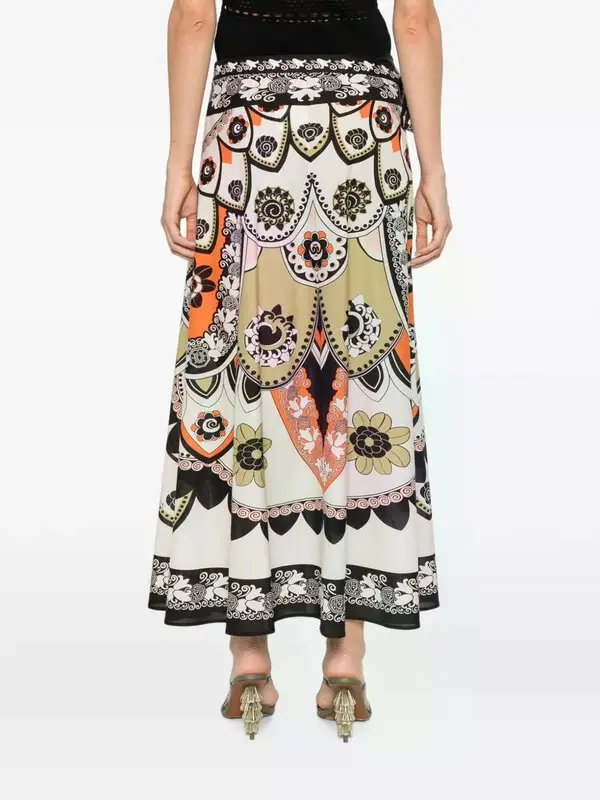 La DoubleJ Graphic-print Wrap Skirt