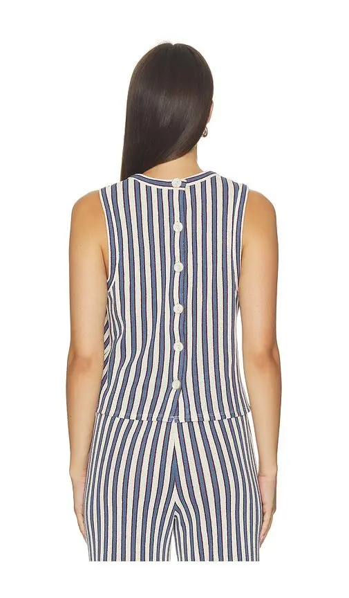 Veronica Beard Sleeveless Striped Knit Top