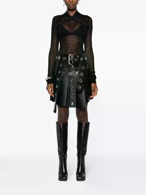 Off-White Metallic-threading Open-knit Jumper