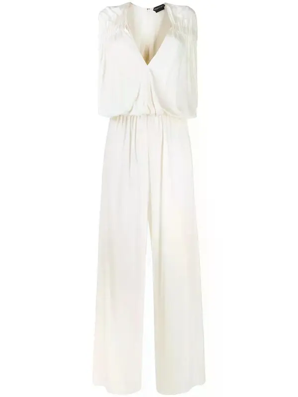 TOM FORD Silk V-neck Jumpsuit - Neutrals
