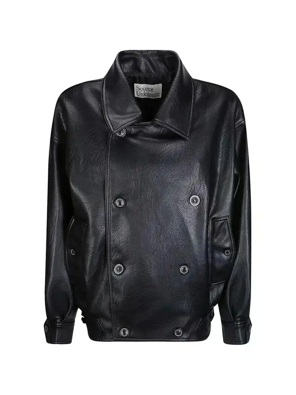 Source Unknown Vitellino Double-breasted Jacket - Black