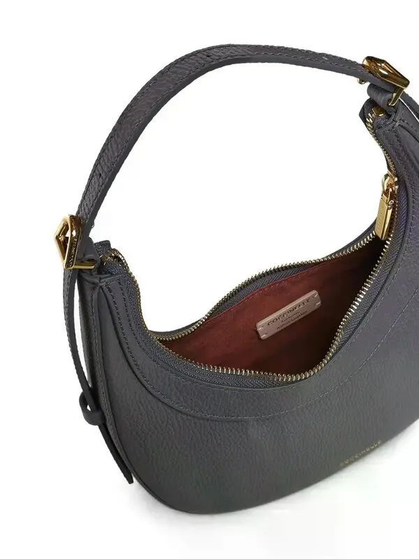 COCCINELLE Grained Leather Crescent Tote Bag