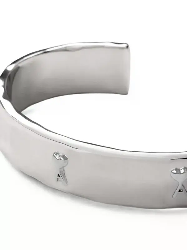 AMI Paris Brass Bracelet With Hammered De Coeur