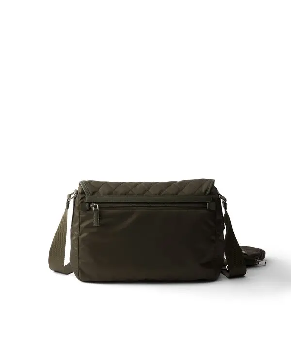 Prada Quilted Re-nylon Large Shoulder Bag With Saffiano Trim