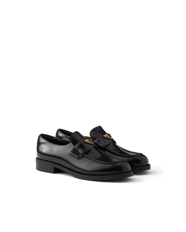 Prada Brushed Leather Loafers
