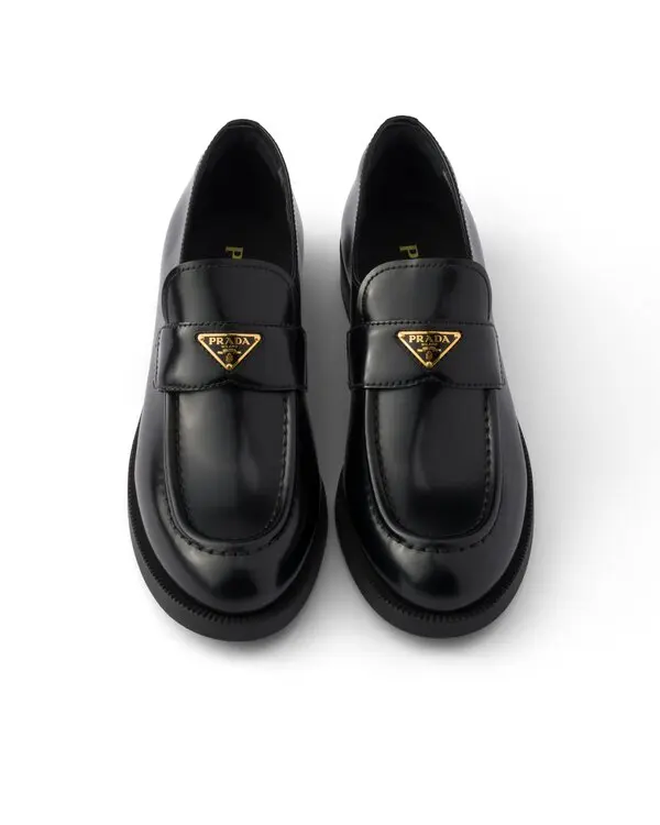 Prada Brushed Leather Loafers