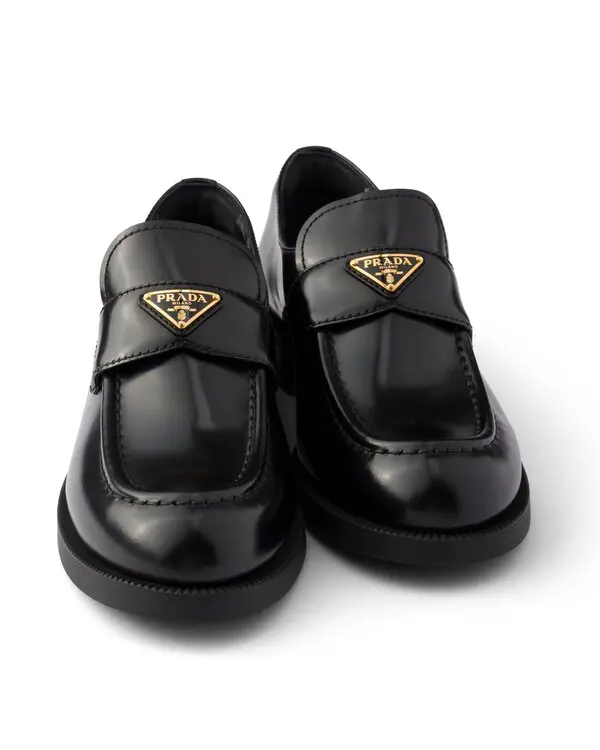 Prada Brushed Leather Loafers