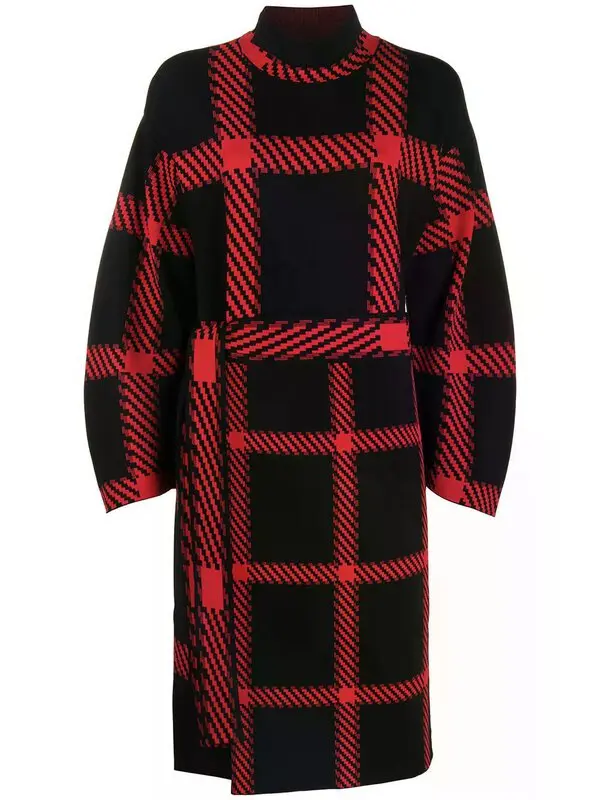 Stella McCartney Check-print Belted Dress - Red