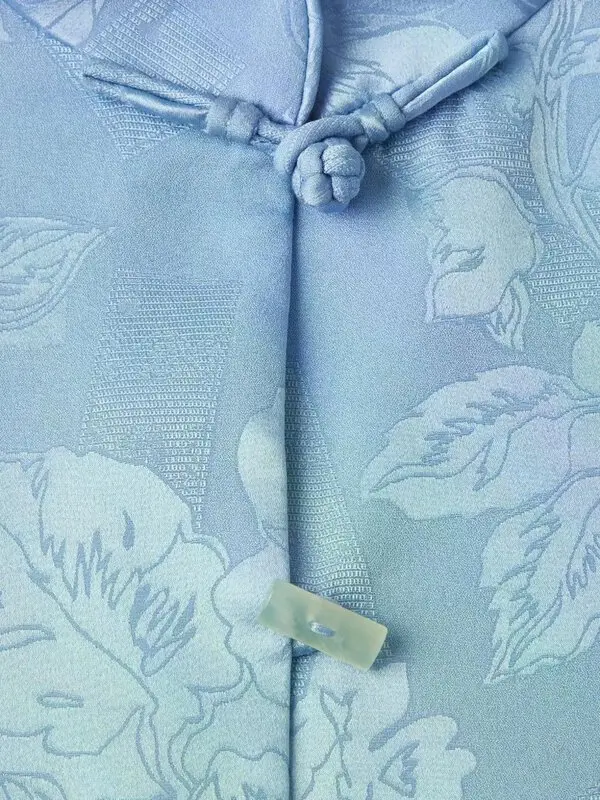 Shanghai Tang Floral Jacquard Sleeveless Top - Blue