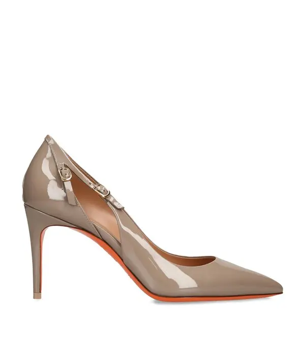 Santoni Patent Leather Audrey Pumps 10 - Beige