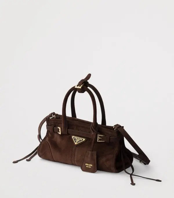 Prada Mini Suede Bonnie Top-handle Bag