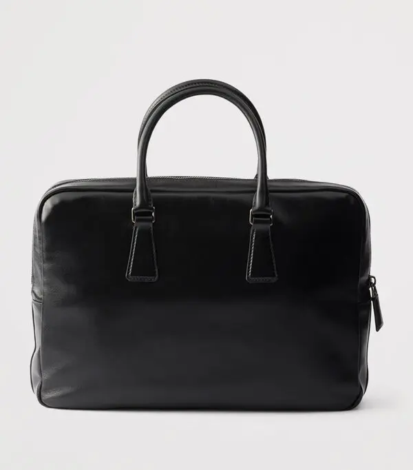 Prada Leather Logo Briefcase