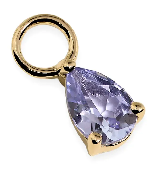 ASTRID & MIYU And Tanzanite Birthstone Earring Charm - Gold