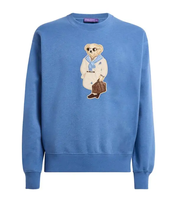 Ralph Lauren Purple Label Cotton-cashmere Polo Bear Sweatshirt - Blue