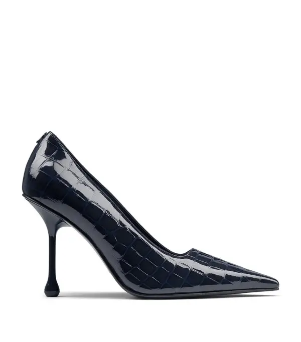 JIMMY CHOO Ixia 95 Croc-embossed Leather Pumps - Blue
