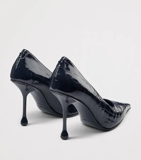 JIMMY CHOO Ixia 95 Croc-embossed Leather Pumps