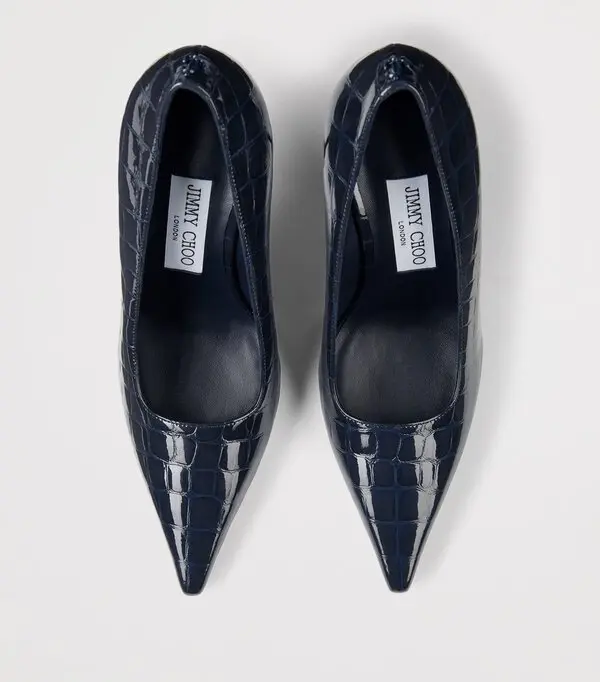 JIMMY CHOO Ixia 95 Croc-embossed Leather Pumps