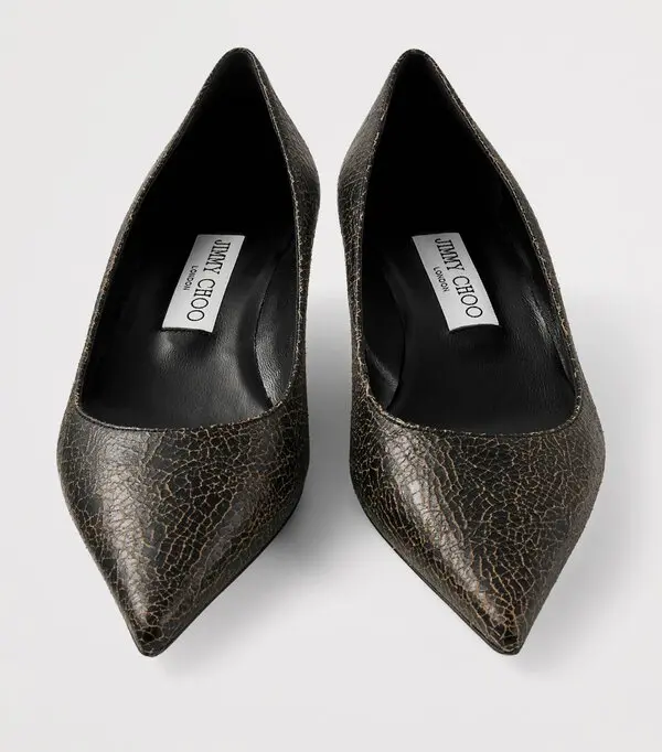 JIMMY CHOO Amelia 35 Crackled Leather Pumps