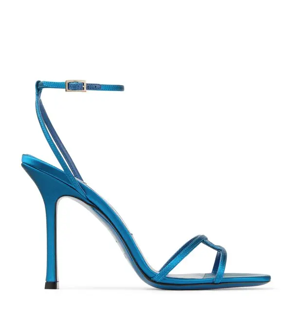 JIMMY CHOO Leo 100 Satin Heeled Sandals