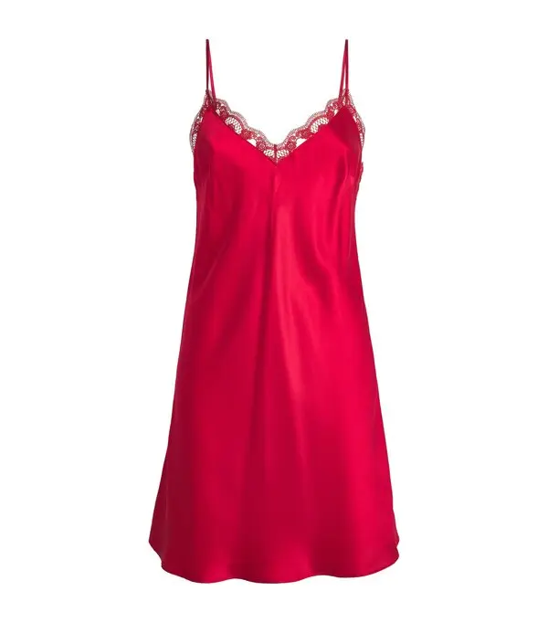 Simone Perele Silk-blend Love Me Slip Dress - Red