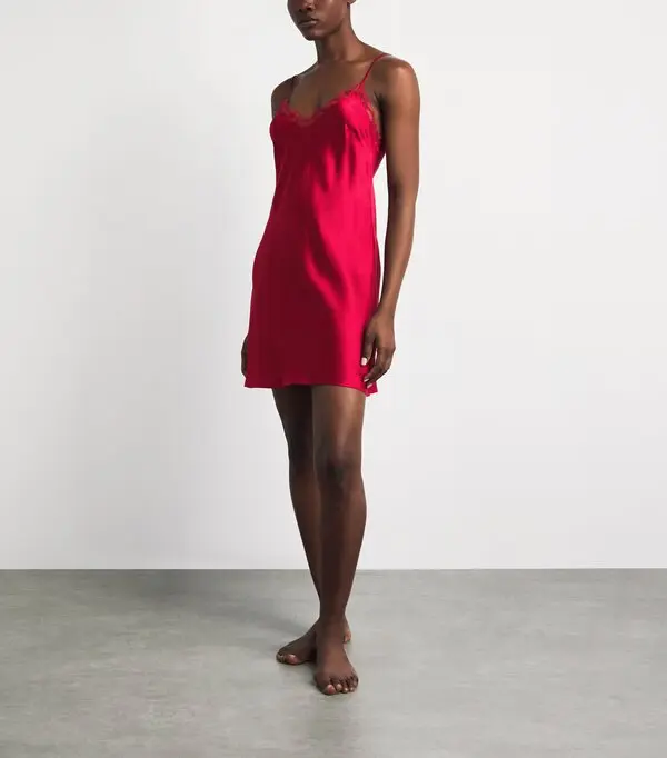 Simone Perele Silk-blend Love Me Slip Dress - Red