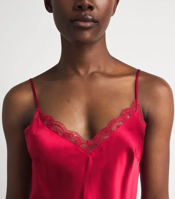 Simone Perele Silk-blend Love Me Slip Dress - Red