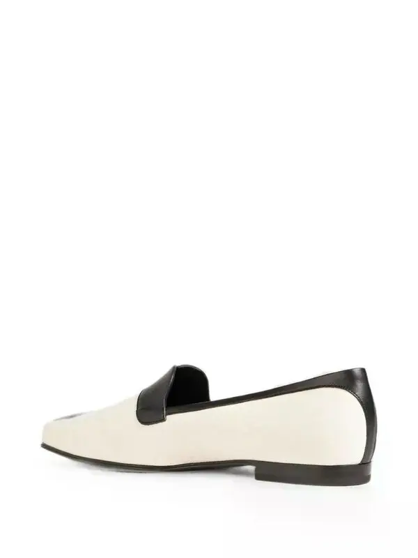 Khaite Leather-trimmed Canvas Loafers