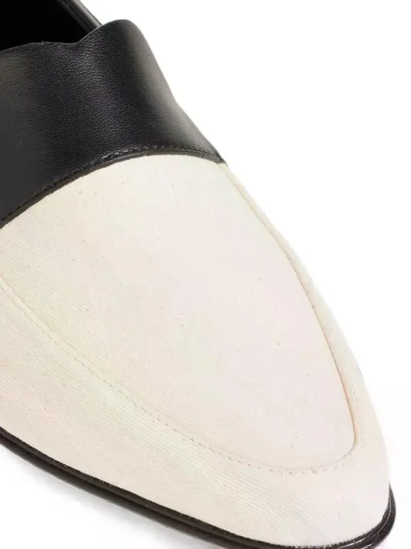 Khaite Leather-trimmed Canvas Loafers