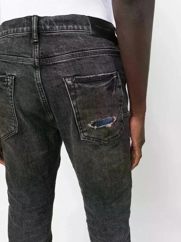 PURPLE BRAND Distressed-effect Slim-fit Jeans
