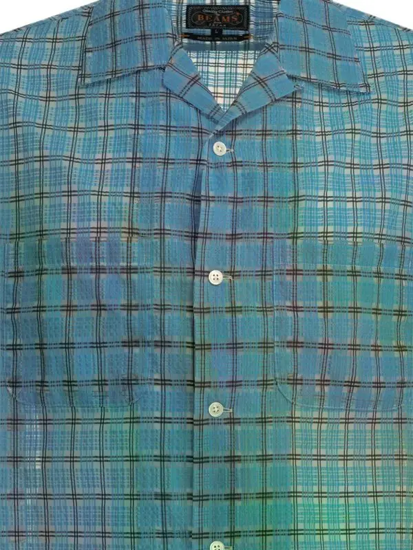 BEAMS Check-pattern Short-sleeve Shirt
