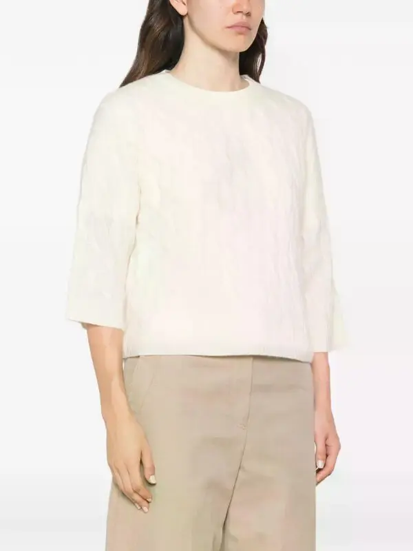 Marella Cable-knit Short-sleeve Sweater
