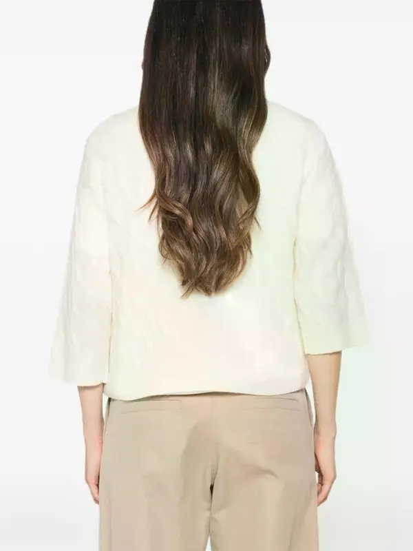 Marella Cable-knit Short-sleeve Sweater