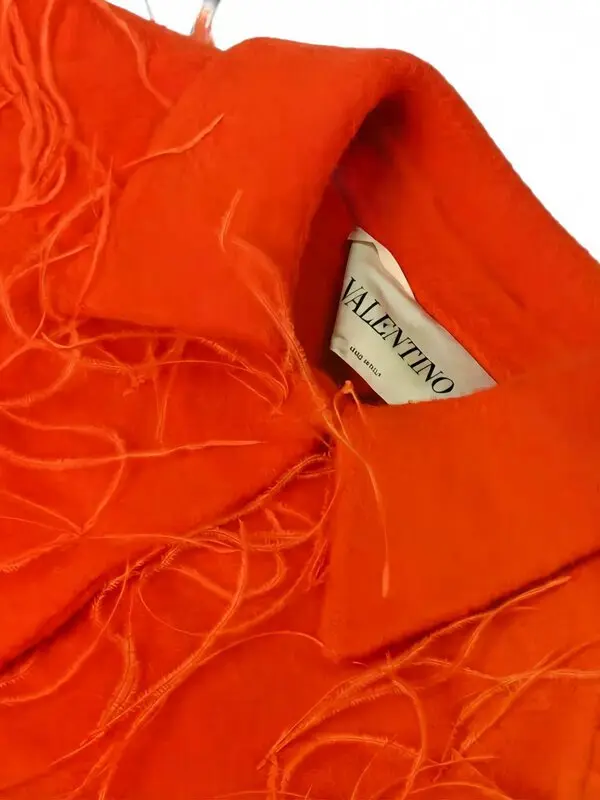 Valentino Garavani Feather-embellished Coat - Orange
