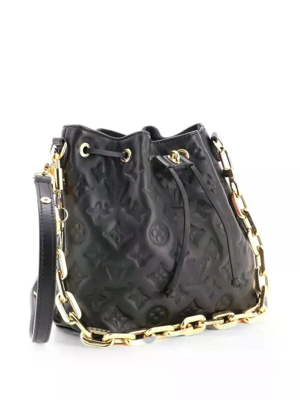 LOUIS VUITTON Coussin Monogram Embossed Lambskin Bucket Bag