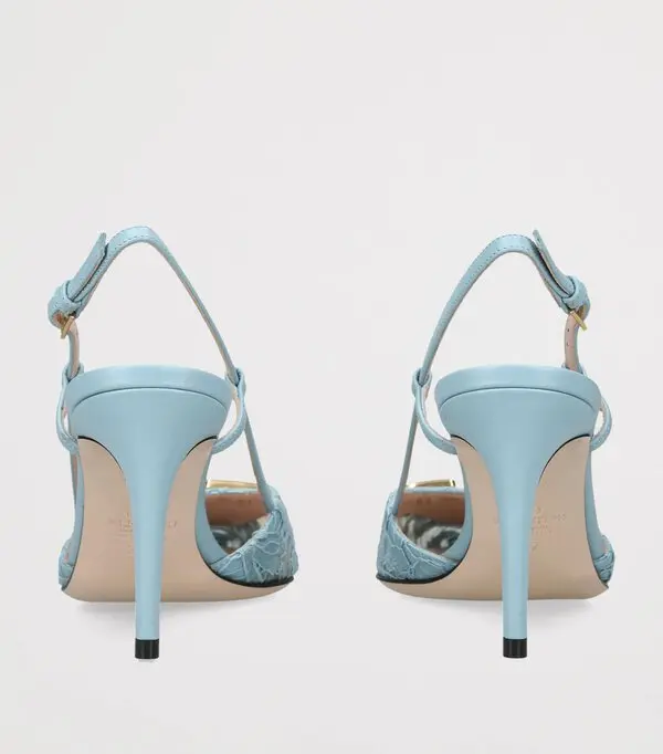 Valentino Garavani Lace Vlogo Slingback Pumps