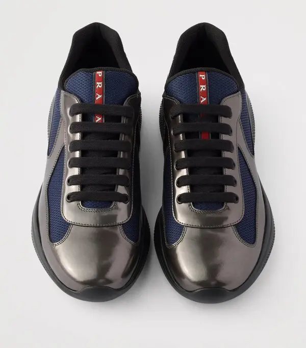 Prada Leather-mesh America's Cup Sneakers
