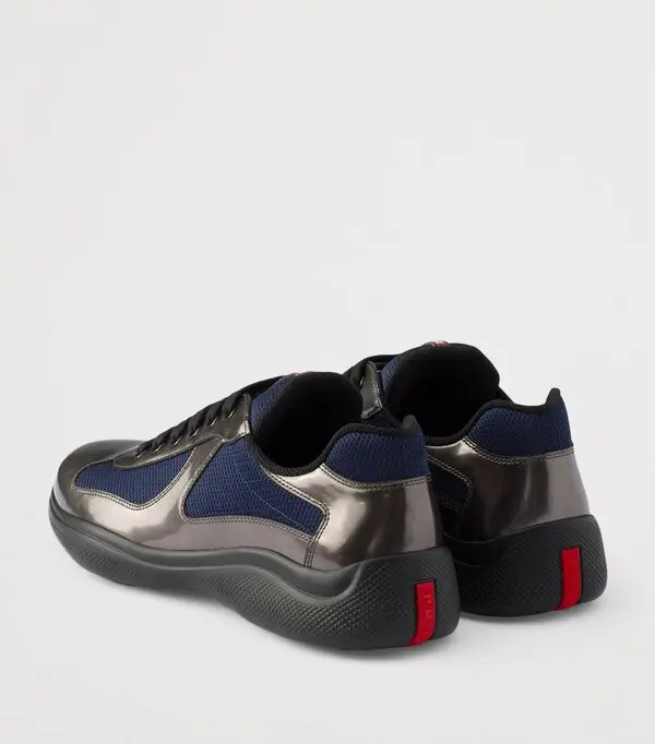 Prada Leather-mesh America's Cup Sneakers