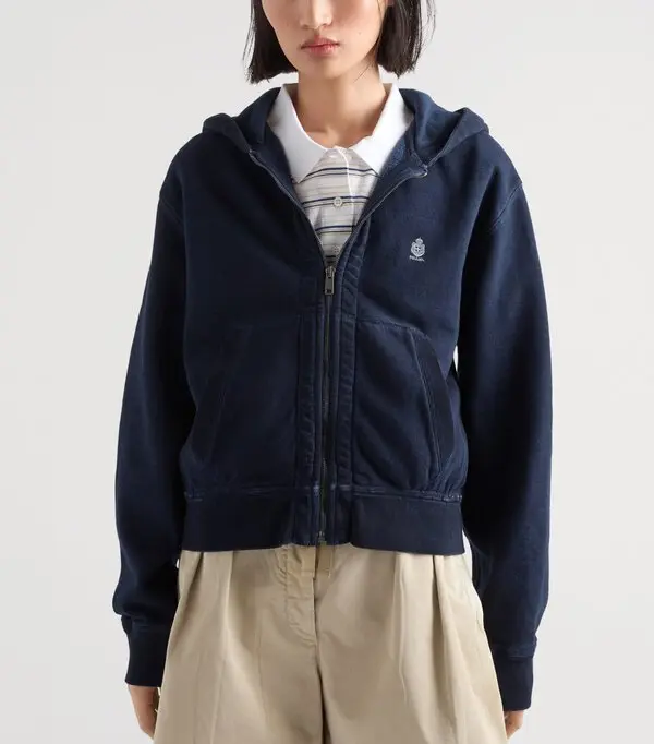 Prada Cotton Logo Hoodie