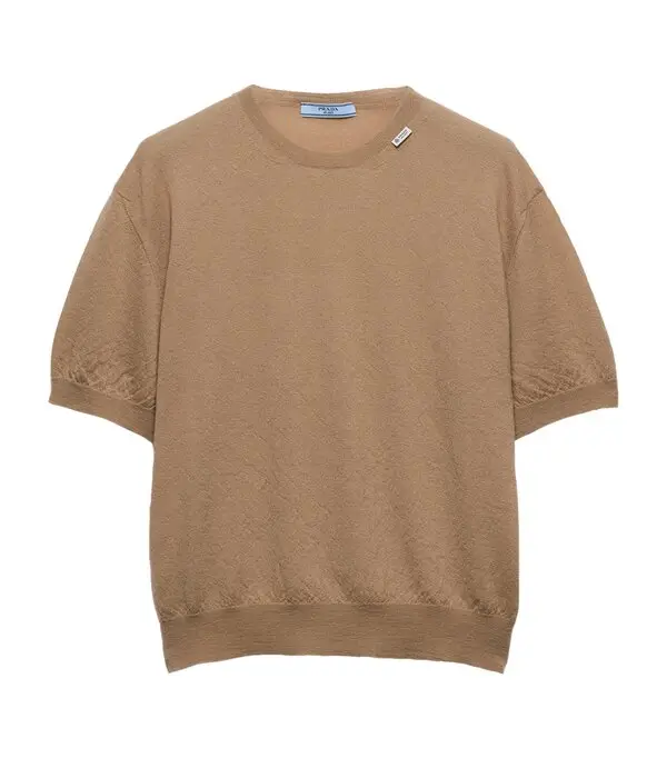 Prada Cashmere Short-sleeve Sweater