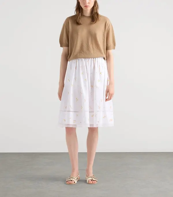 Prada Cashmere Short-sleeve Sweater