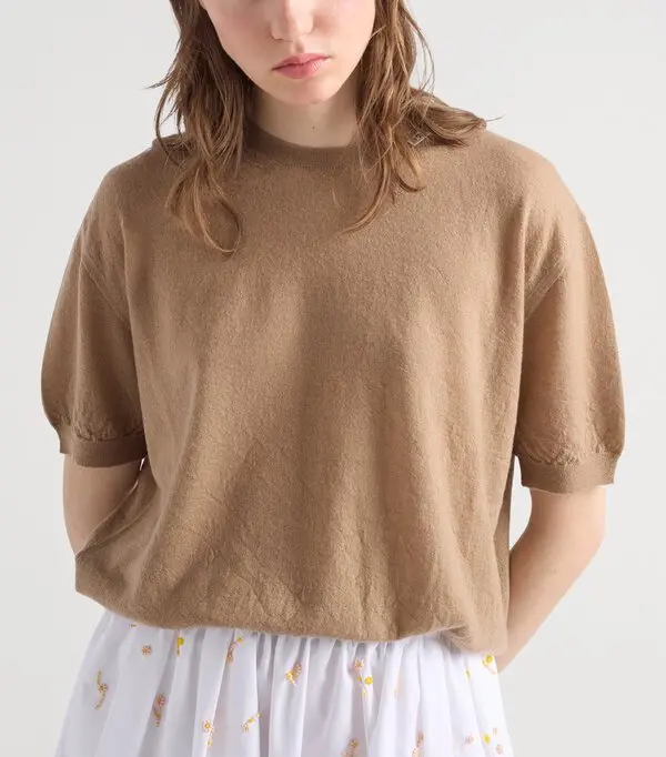 Prada Cashmere Short-sleeve Sweater