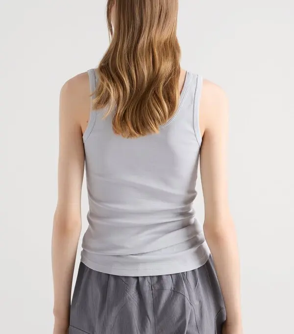 Prada Cotton Ribbed Tank Top