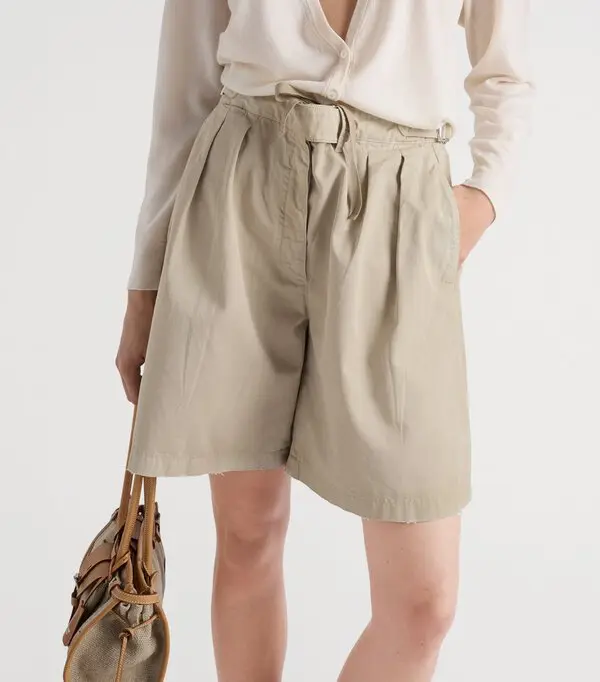 Prada Cotton Gabardine Shorts