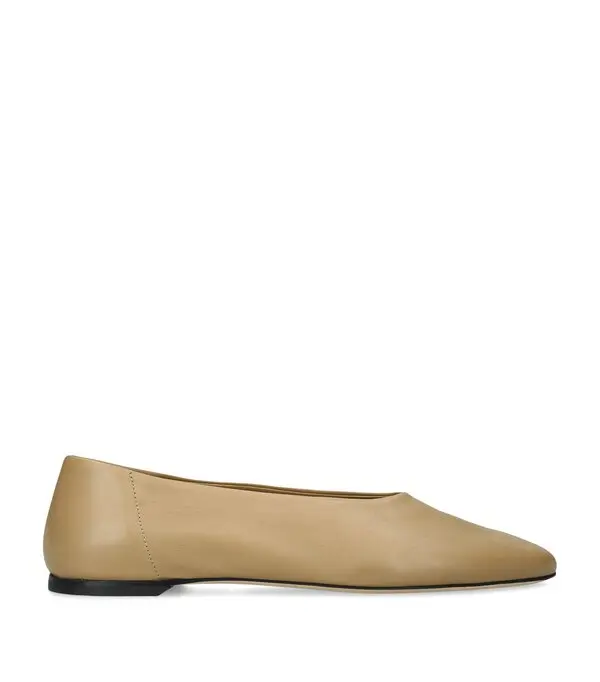 TOTEME Leather Slip Ballet Flats - Beige