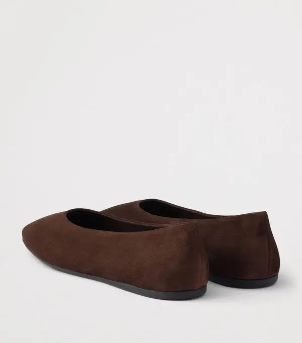 Prada Suede Logo Ballet Flats