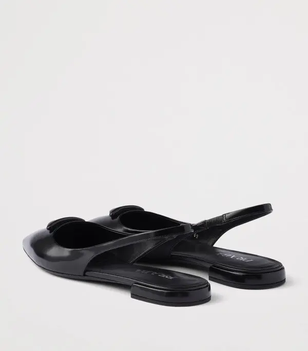 Prada Brushed Leather Slingback Ballet Flats 10