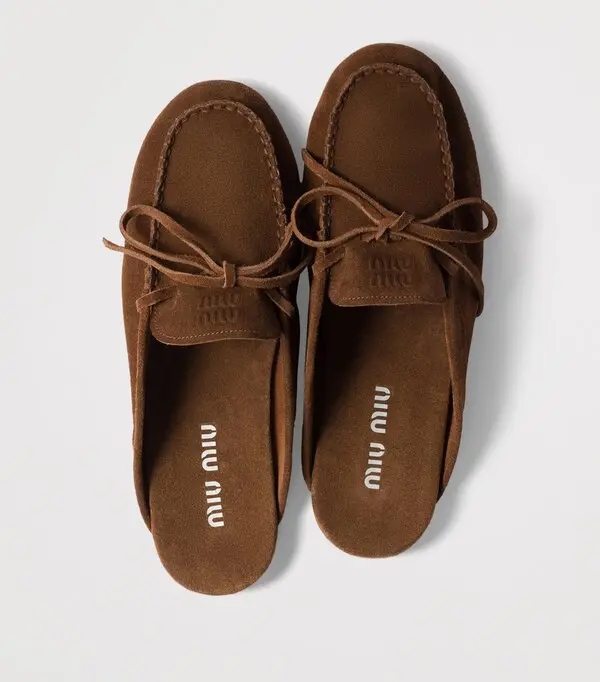 Miu Miu Suede Deck Mules