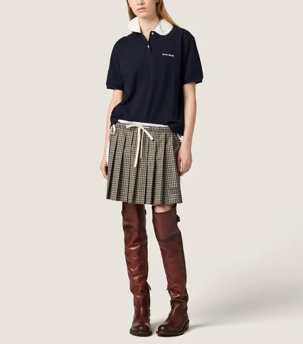 Miu Miu Cotton Embroidered Polo Shirt